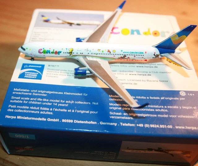 CONDOR BOEING 767-300 D-ABUE Janosch scale 1/500 Herpa Wings No. 524704 ...
