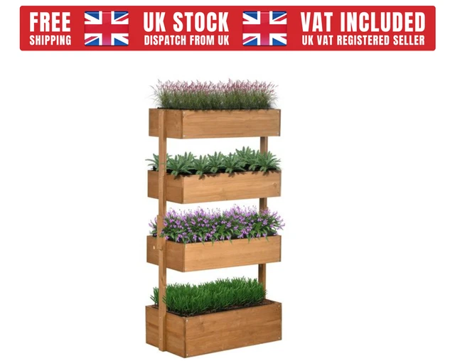 OUTSUNNY RAISED GARDEN Bed Wooden Plant Stand Orange £122.99 - PicClick UK