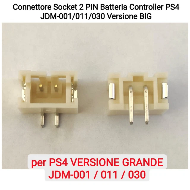 CONNETTORE SOCKET 2 PIN Batteria Controller PS4 JDM-001/011/030 ...