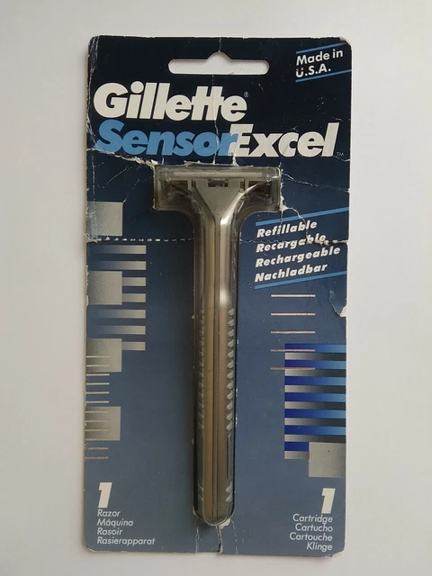 GILLETTE SENSOR EXCEL Rasierer Griff (Razor) Metall, classic Version ...