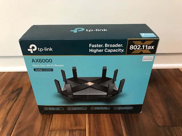 TP-LINK ARCHER AX6000 Black Next-Gen Wi-Fi 6 Gigabit Dual Band Router ...