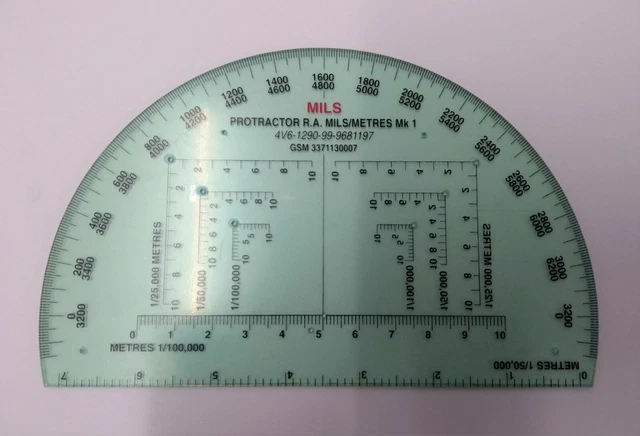 GENUINE BRITISH MILITARY Map Reading Scale Tool 6" or 8" Mils/Meters ...