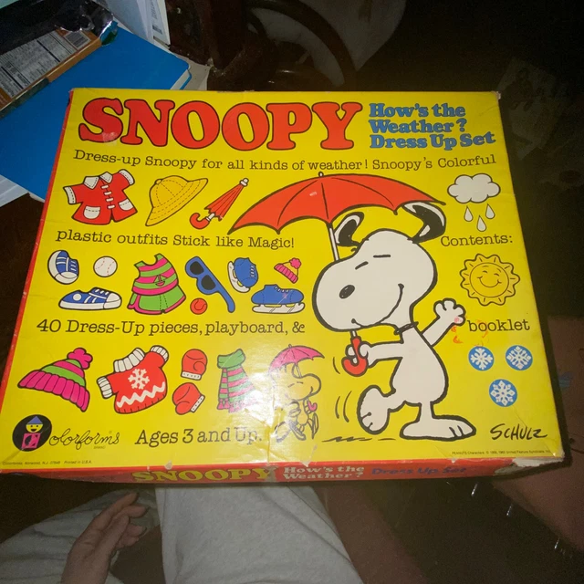 VINTAGE 80S HOW’S the Weather Snoopy Peanuts Colorforms Set $13.00 ...