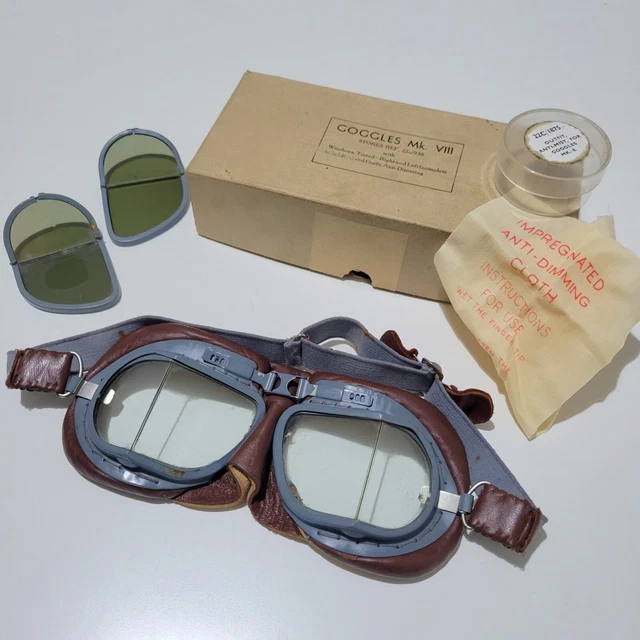 WW2 RAF MKVIII Flying Goggles Mark 8 Mk Viii In Box, Fighter, Bomber ...