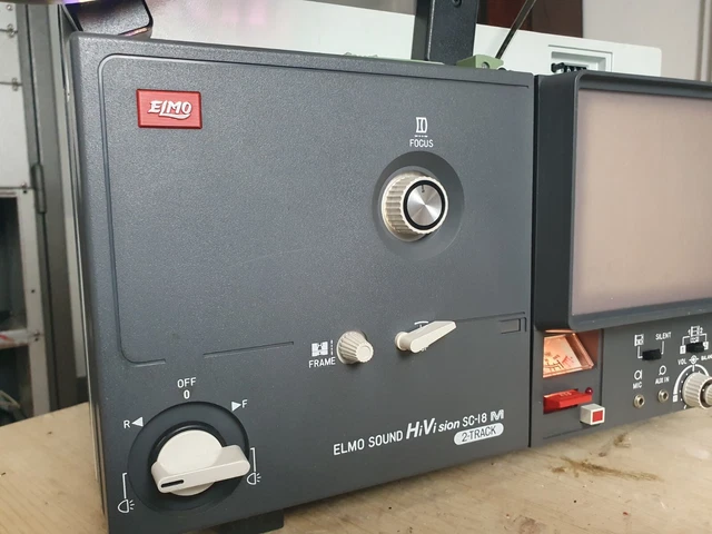 ELMO SC-18 M HiVision 2 Pistas Super 8mm Película Sonido Pantalla ...