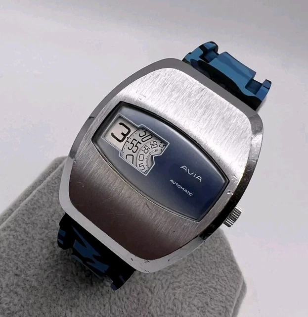 &OROLOGIO DA POLSO Vintage Avia Digital Automatico Da Uomo ""Jump Hour ...