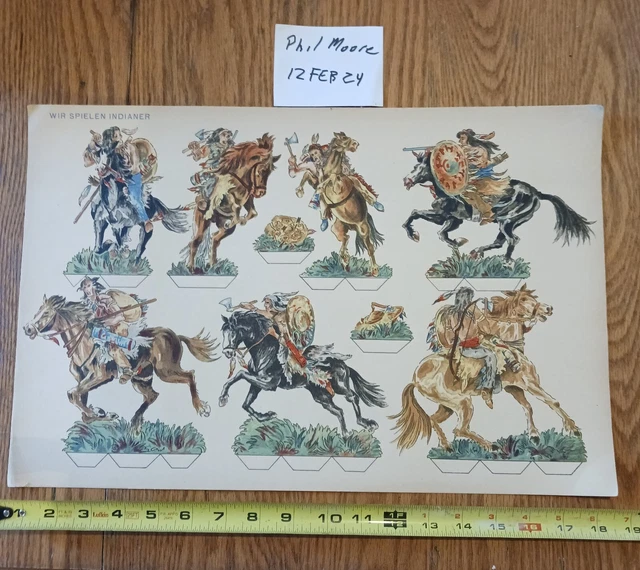 1930'S-1950'S GERMAN PAPER Doll Lithograph "We Play Indians ". $15.00 ...