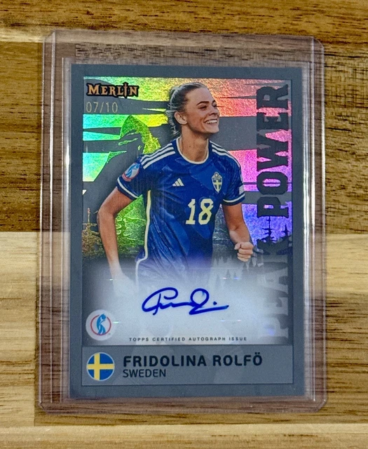 TOPPS MERLIN UEFA Women’s Euro 2025 Fridolina Rolfo Auto /10 Peak Power ...