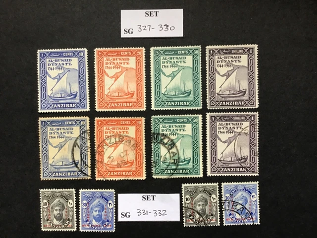 ZANZIBAR 1944 BICENTENARY of Al Busaid Dynasty. 1946 Victory, sets mint ...