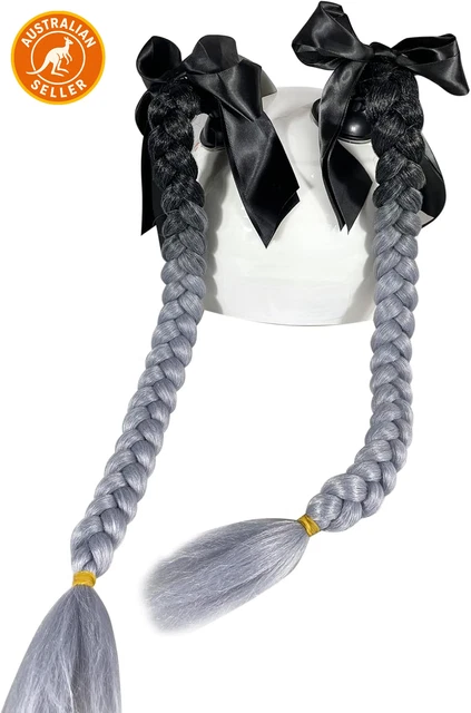 HAI HONG HELMET Hair Helmet Pigtails Gradient Ramp Helmet Ponytail with ...