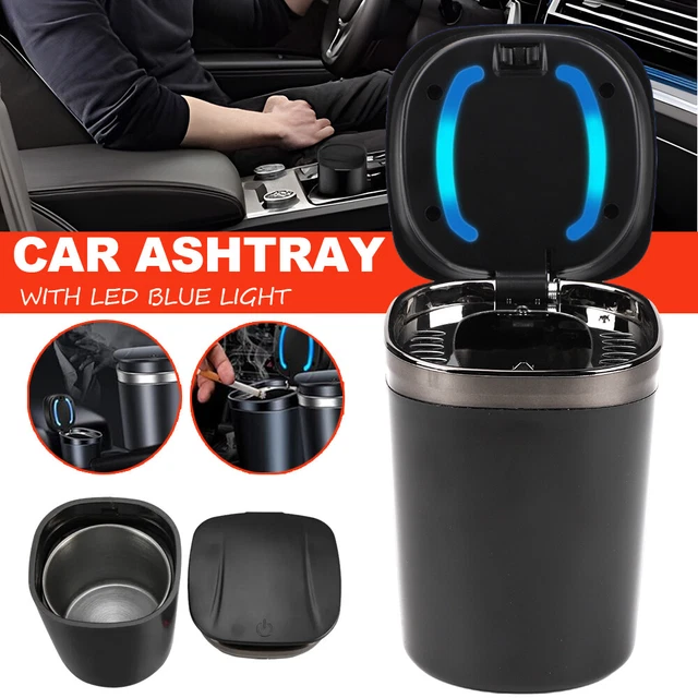PORTABLE CAR AUTO Ashtray LED Light Smokeless Ashtray Cigarette ...