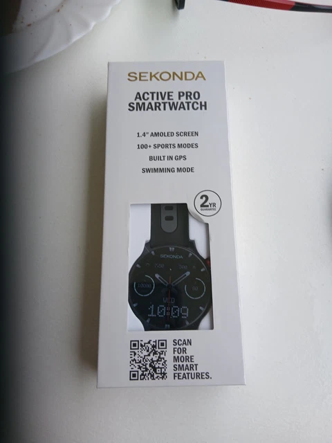 SEKONDA ACTIVE PRO Smart Watch Black, Black Silicone Strap 30239 RRP £ ...