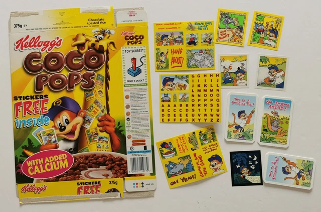 2002 KELLOGGS CEREAL Coco Pops Stickers & Packet £19.99 - PicClick UK