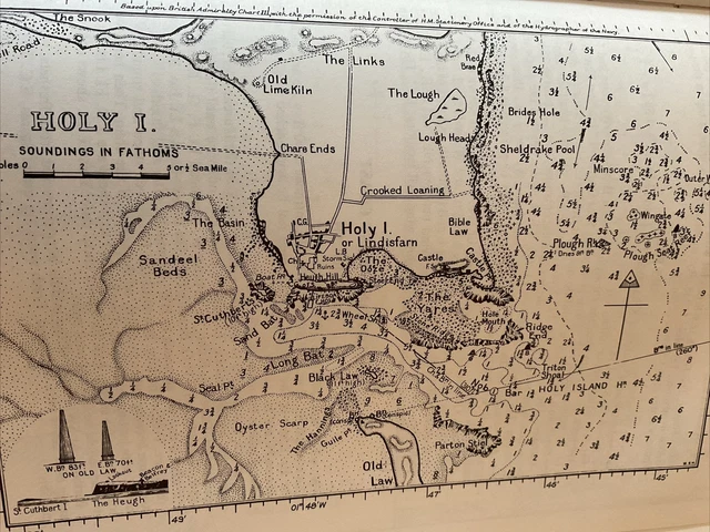 VINTAGE SEA CHART / NAUTICAL MAP 1971 - HOLY ISLAND LINDISFARN - To ...