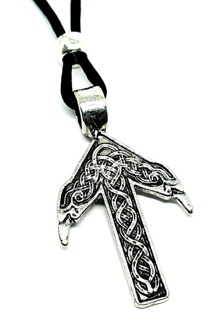 TIWAZ TYR RUNE Necklace Pendant Bead Arrow Valknut Raven Pagan Norse ...