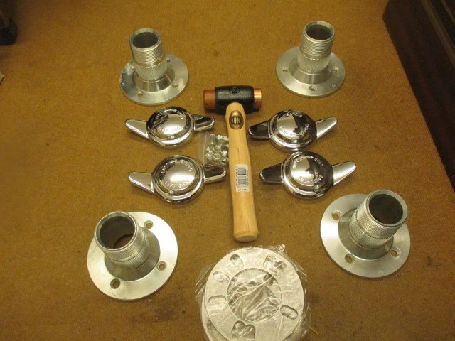 MG MIDGET Sprite wire wheel conversion hub adaptor set with spinners £ ...