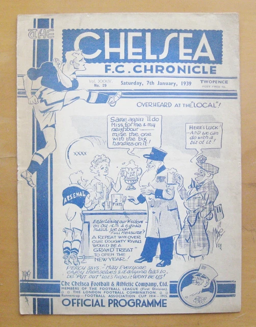 CHELSEA V ARSENAL FA Cup 1938/1939 *VG Condition Football Programme* £ ...