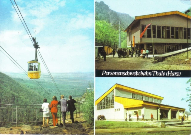 DDR AK THALE Harz,Seilbahn Schwebebahn Talstation Bergstation (Bodetal ...