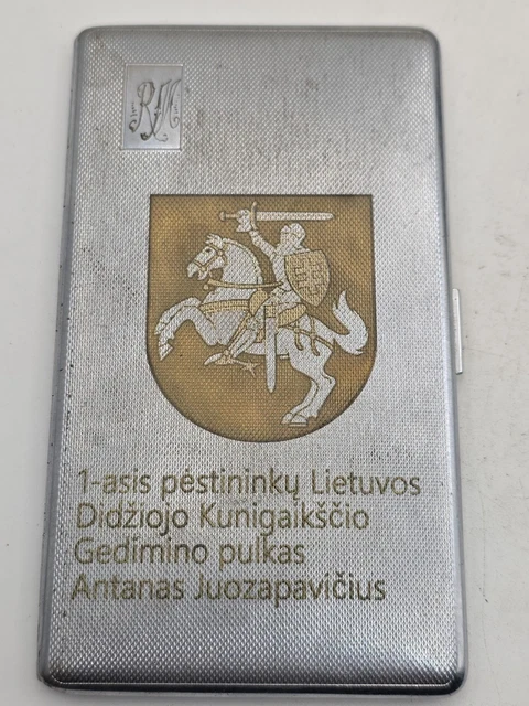 ANTIQUE LITHUANIAN MILITARY Engraved Cigarette Case 1st Infantry ...
