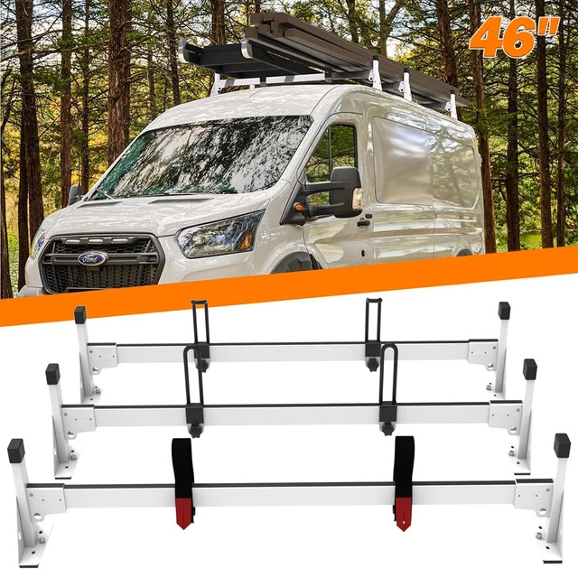 WHITE 3 BAR Ladder Roof Van Rack For Ford Transit Connect 2014-2023 ...