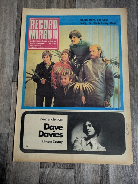 RECORD MIRROR MUSIC Paper- 31st August 1968- The Beach Boys Cover £8.00 ...