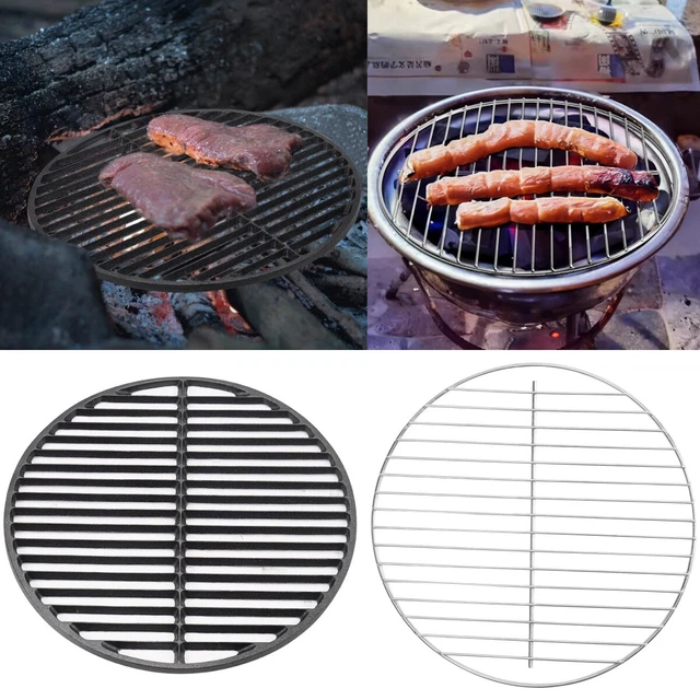 CAST IRON ROUND BBQ Grill Grate Replacement Charcoal Rack Net Camp ...