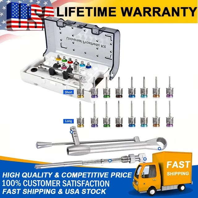 UNIVERSAL PROSTHETIC RESTORATION Hand Driver Kit+Dental Implant ...