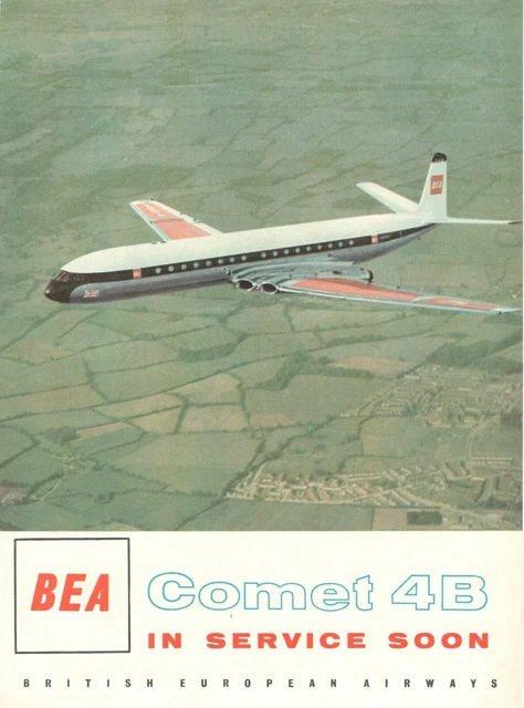 BEA COMET 4B En Service Soon British European Airways 1959 Original ...