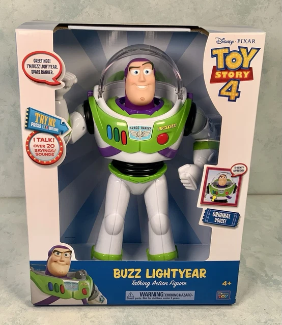 DISNEY PIXAR TOY Story 4 Buzz Lightyear Talking Action Figure Thinkway ...