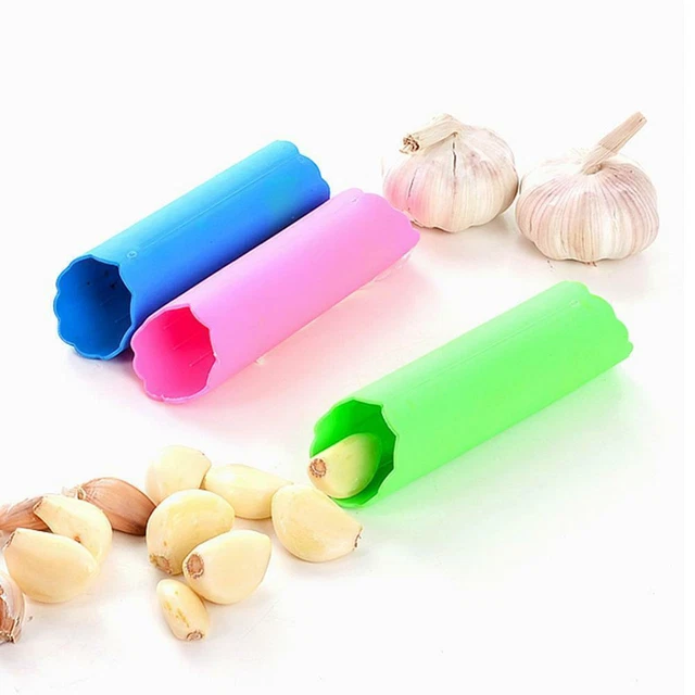 SILICONE GARLIC CLOVES Peeler Skin Remover Press Roller Kitchen Use C4 To