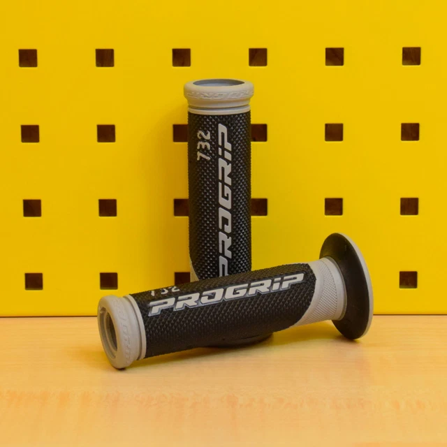 PROGRIP 732 CAOUTCHOUC Gris Noir 22mm Ouvrir Moto Scooter 125mm Long ...