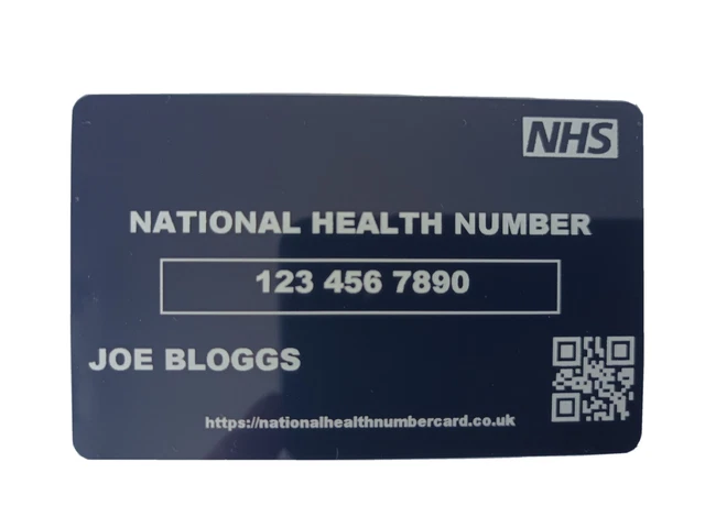 NHS NUMBER CARD - With QR Code £4.50 - PicClick UK