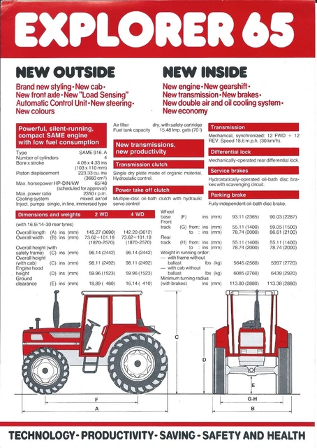 FARM TRACTOR BROCHURE - Same - Explorer 65 - c1984 (F6046) $15.95 ...