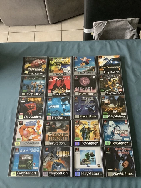 LOT DE 20 jeux PS1 - Playstation 1 - Complets (Batman, Forsaken, Spider ...