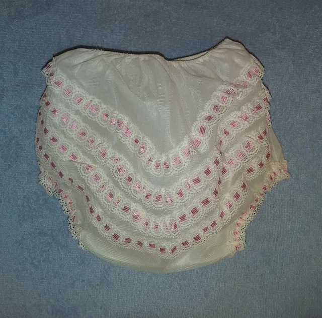 VTG KINTAL BABY Girl Frilly Lace Lined Rubber Pants Vinyl Plastic ...