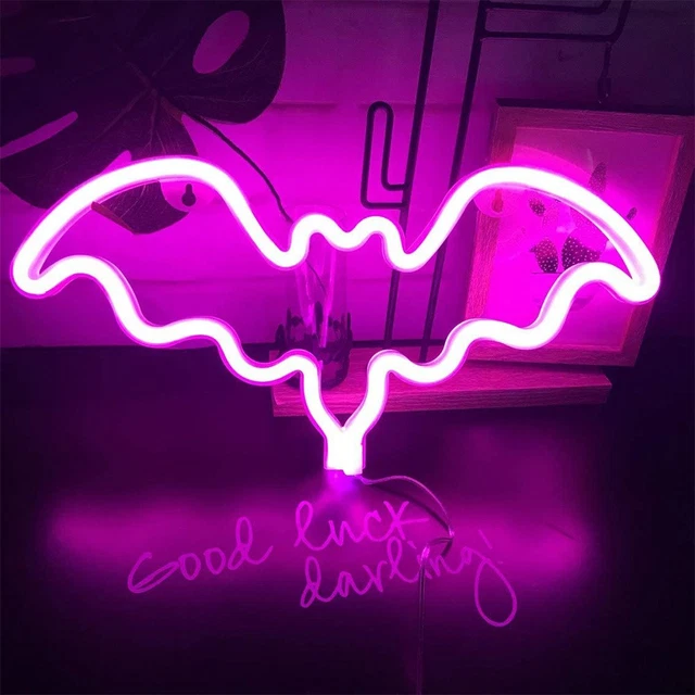 HALLOWEEN BAT SHAPED LED Neon Sign Neon Lamp Decorative Atmosphere ...