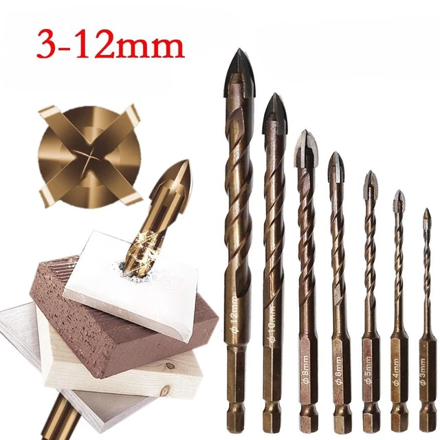 METRIC COMPOSITE TAP Drill Bit Set Cross Hex Tile Cutting Drilling ...
