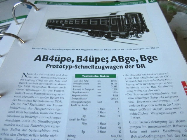 EISENBAHNWAGEN MIT 1: 100 Zeichnung 4.2 AB4ymg(b) DB 8S 1.Kl ...