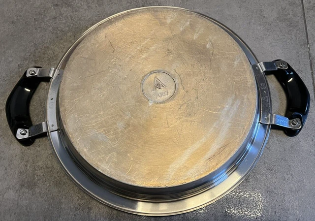 AMC PFANNE GRIDDLE Steak Pfanne Edelstahl Grillpfanne 24,5/28cm Silber ...