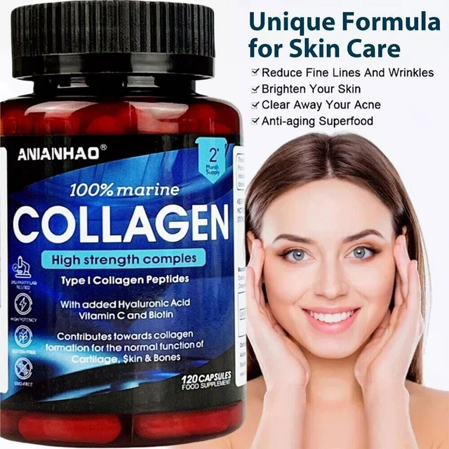 HYDROLYZED MARINE COLLAGEN 1200mg - Type 1 for Skin & Hair Strength £9. ...