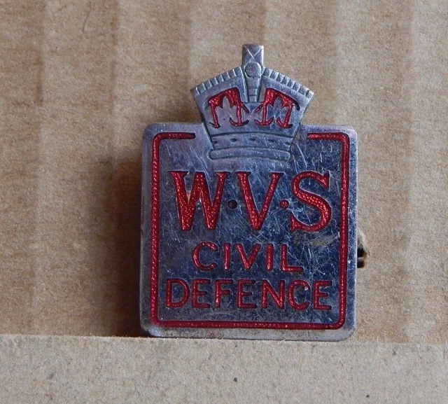 WW2 W.V.S CIVIL Defence Badge Kings Crown Womens Voluntary Service £13. ...