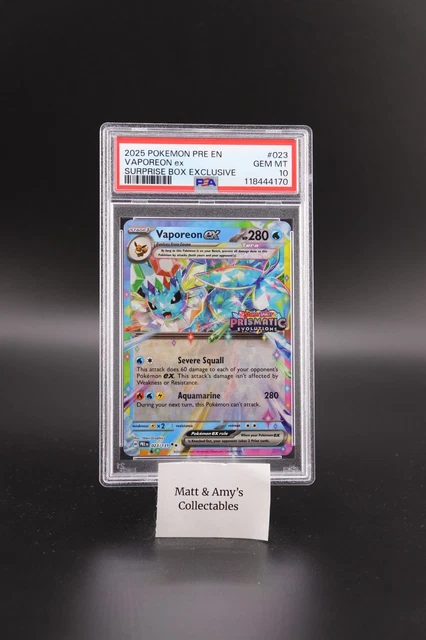 2025 POKEMON PRISMATIC Evolutions 23 Vaporeon Surprise Box Exclusive PSA 10 £108.27 - PicClick UK