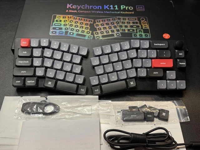 KEYCHRON K11 PRO Alice Layout Mechanical Keyboard Brown Switch US ...