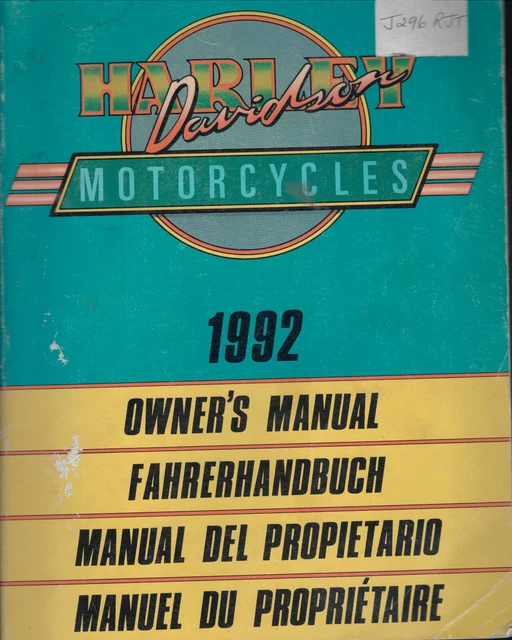 HARLEY-DAVIDSON OFFICIAL OWNERS Service Manual 1992 vg FLTX-Ultra FLHT ...