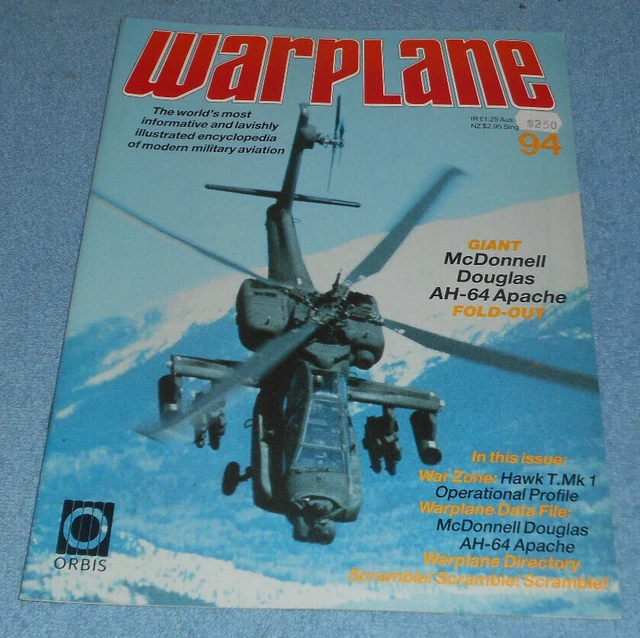WARPLANE MAGAZINE #94 McDonnell Douglas AH-64 Apache Poster & Cutaway ...