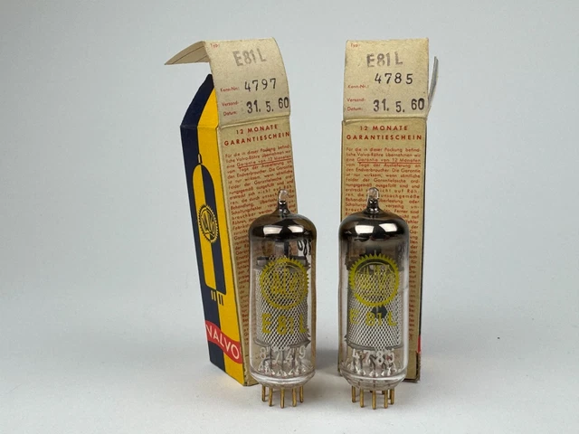 2X VALVO E81L Röhre NOS OVP Endstufe Röhrenverstärker Röhrenradio neu ...