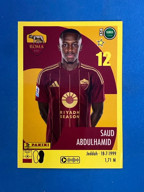 FIGURINE CALCIATORI PANINI 2024-25 2025 n.444 Saud Abdulhamid (Roma ...