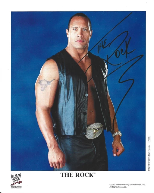 THE ROCK DWAYNE Johnson 10 X 8 P-732 Promo Reprint Signed Autograph Wwe ...