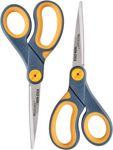 8& STRAIGHT TITANIUM Bonded Non-Stick Scissors with Adjustable Glide ...