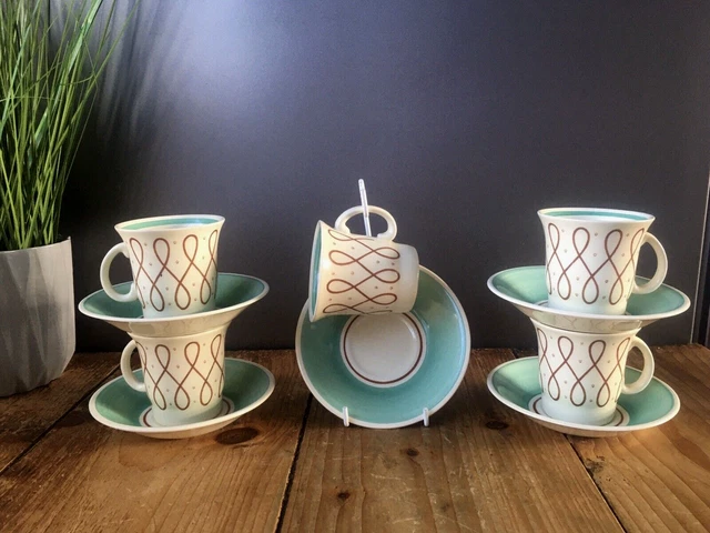 RARE ART DECO Susie Cooper 1702 Elegance Pattern Demitasse Coffee Can ...